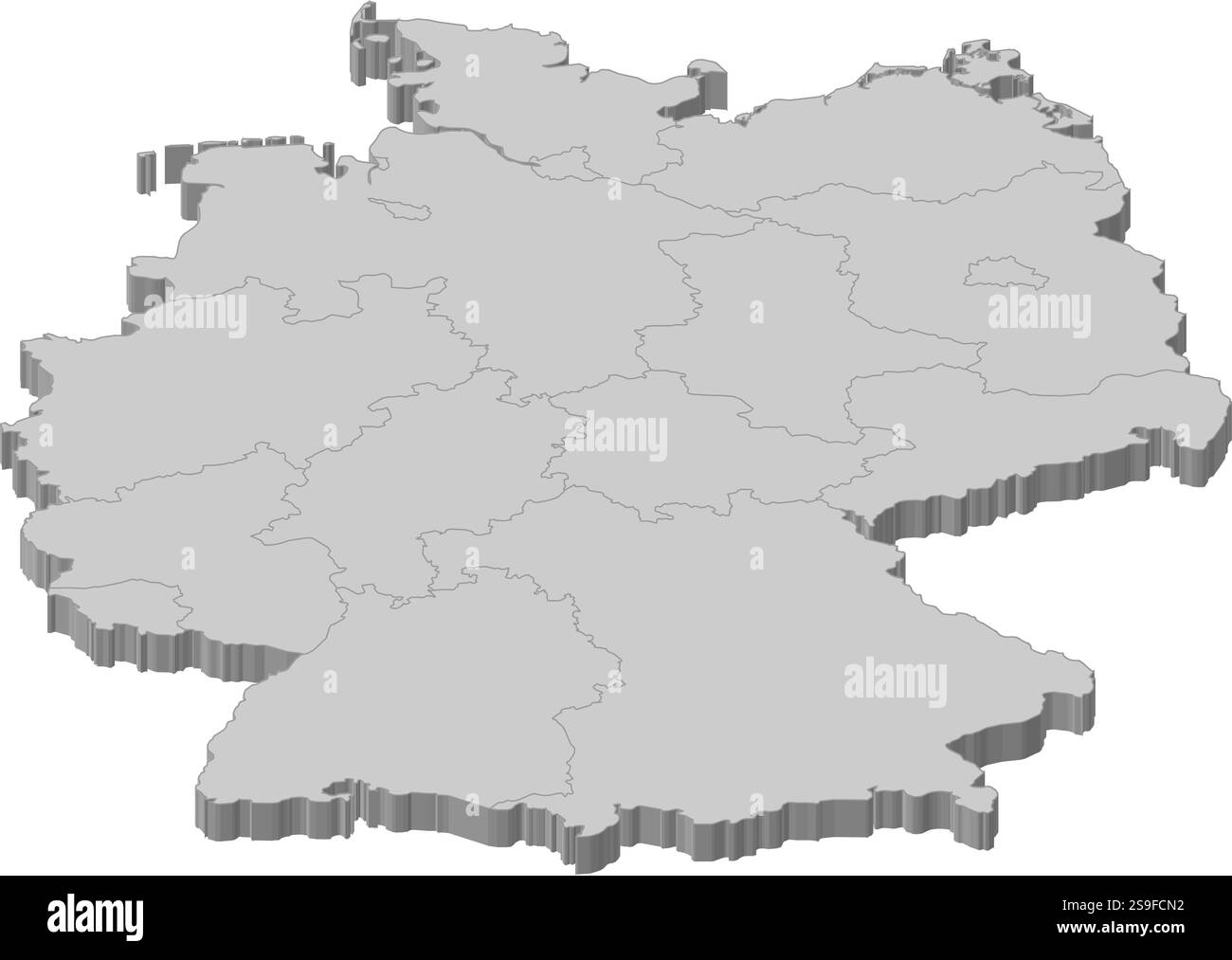 Map of Germany as a gray piece Stock Vector Image & Art - Alamy