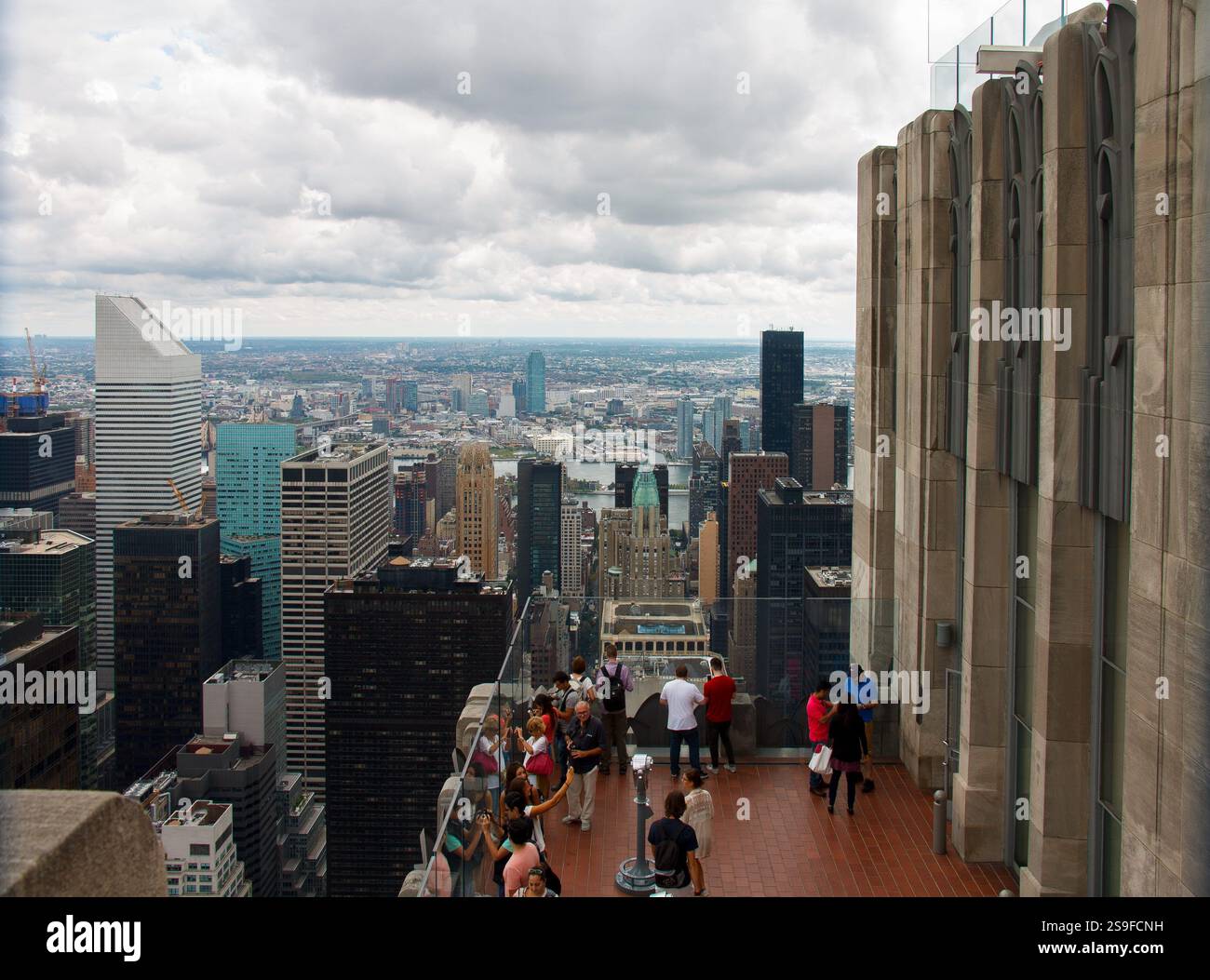 Rooftop of The Rock Rockefeller center and the view of Manhattan, New ...