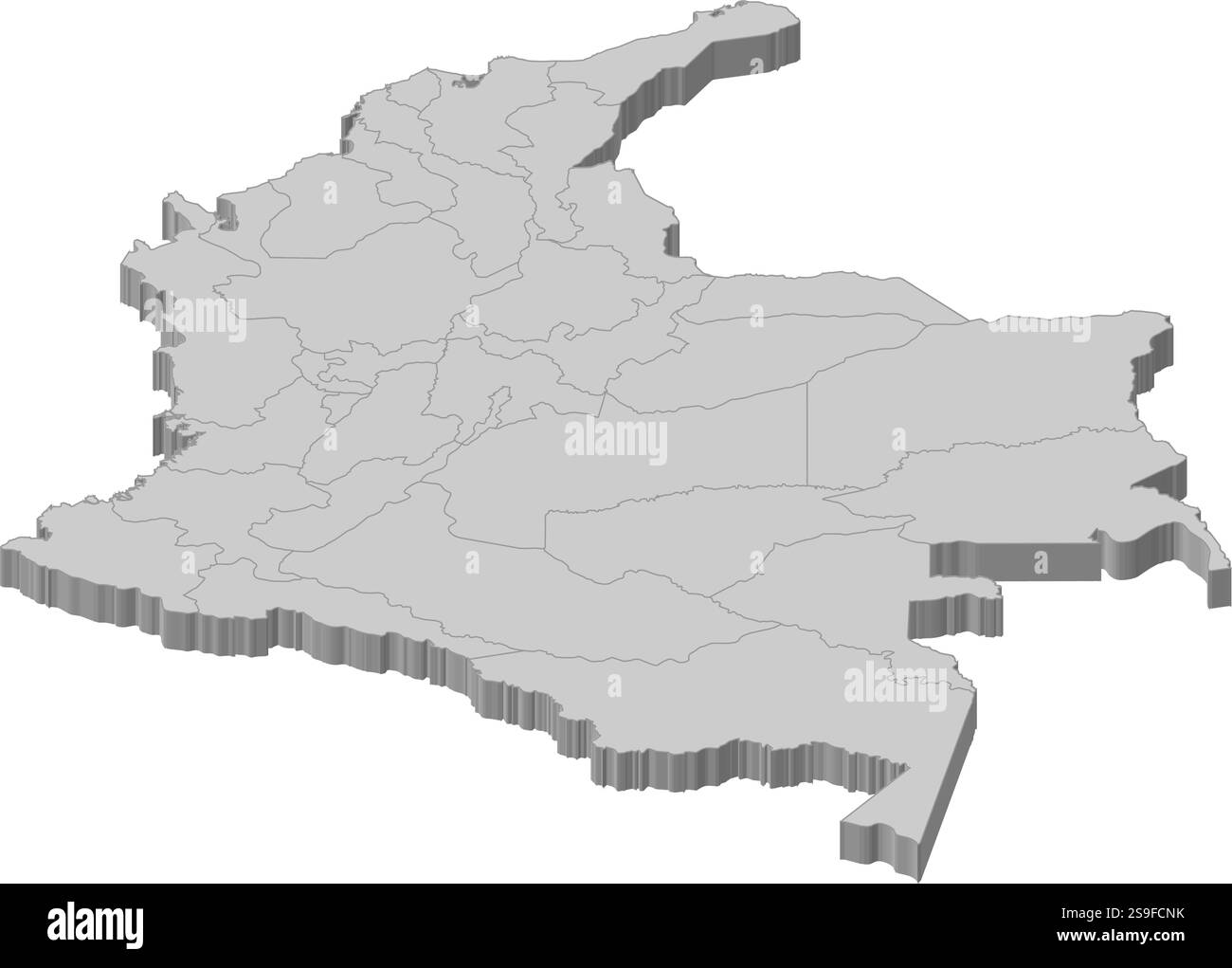 Map of Colombia as a gray piece Stock Vector Image & Art - Alamy