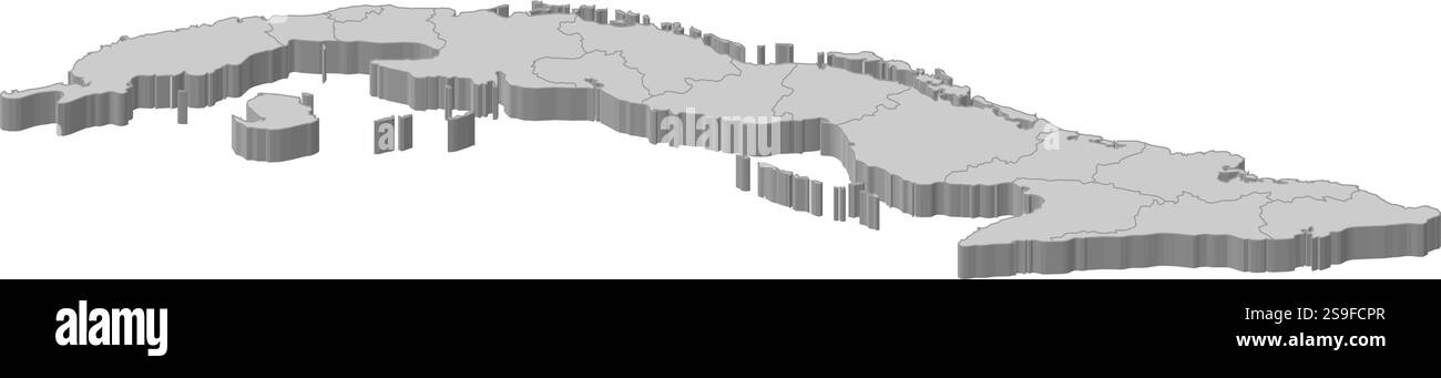 Map of Cuba as a gray piece Stock Vector Image & Art - Alamy
