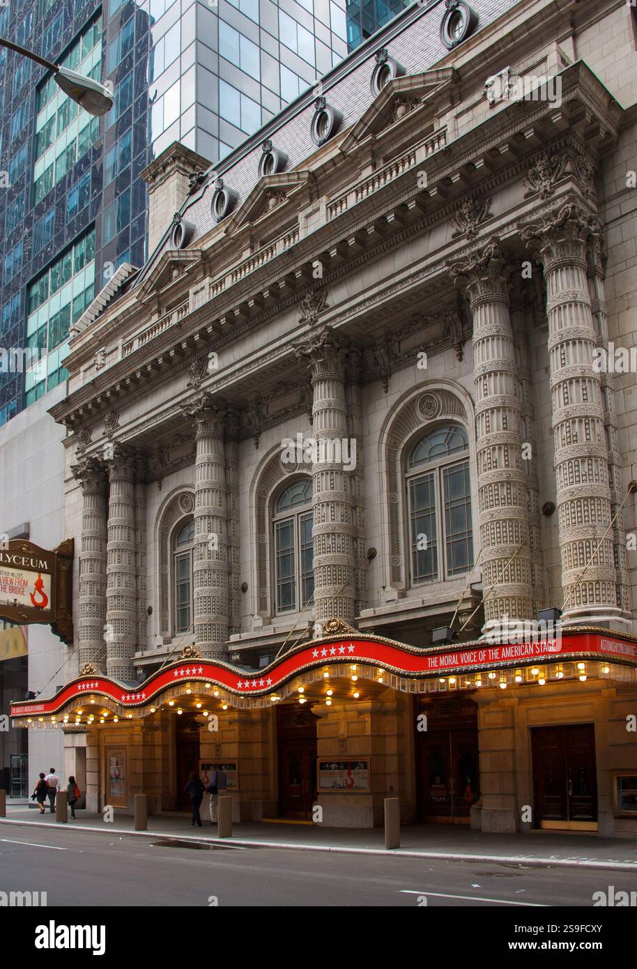 The Lyceum Theater facade at 45th street in Midtown Manhattan, New York ...