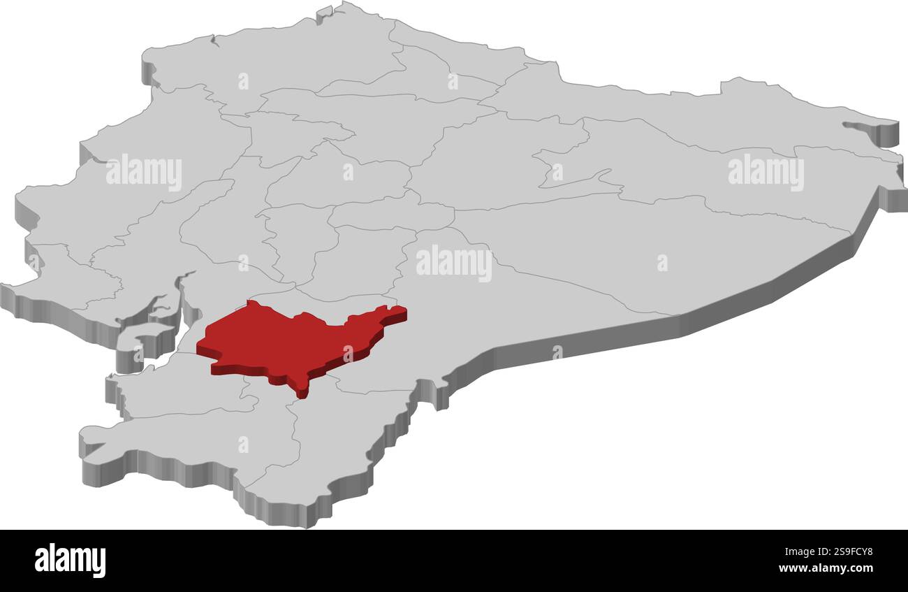 Map of Ecuador as a gray piece, Azuay is highlighted in red Stock ...