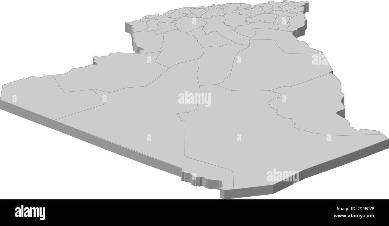 Algeria map color line hi-res stock photography and images - Alamy