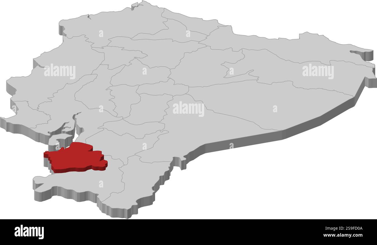 Map of Ecuador as a gray piece, El Oro is highlighted in red Stock ...