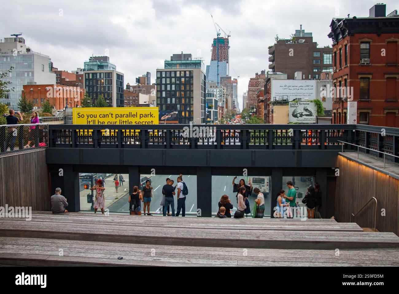 The High Line Observation deck and 10th Avenue,, Chelsea, Manhattan ...