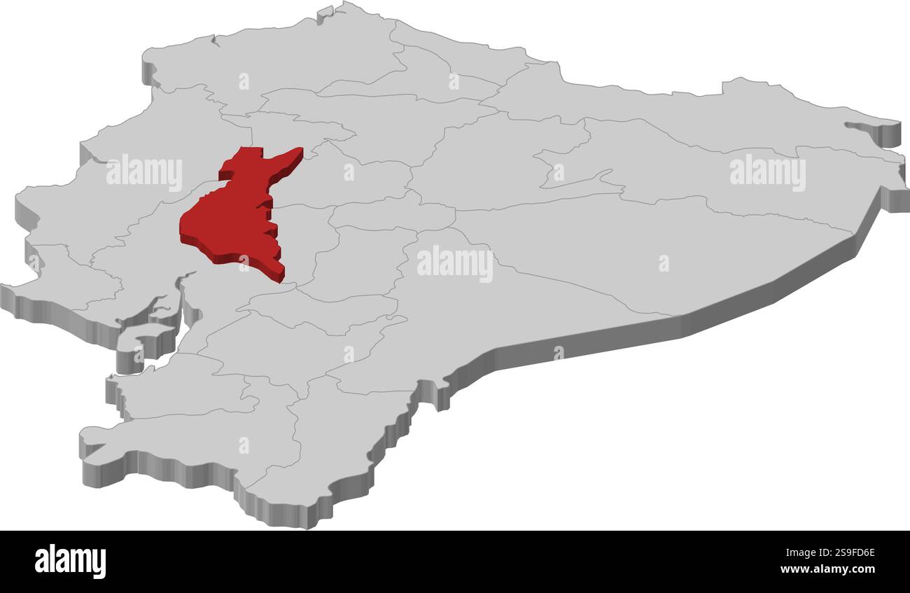 Map of Ecuador as a gray piece, Los Rios is highlighted in red Stock ...