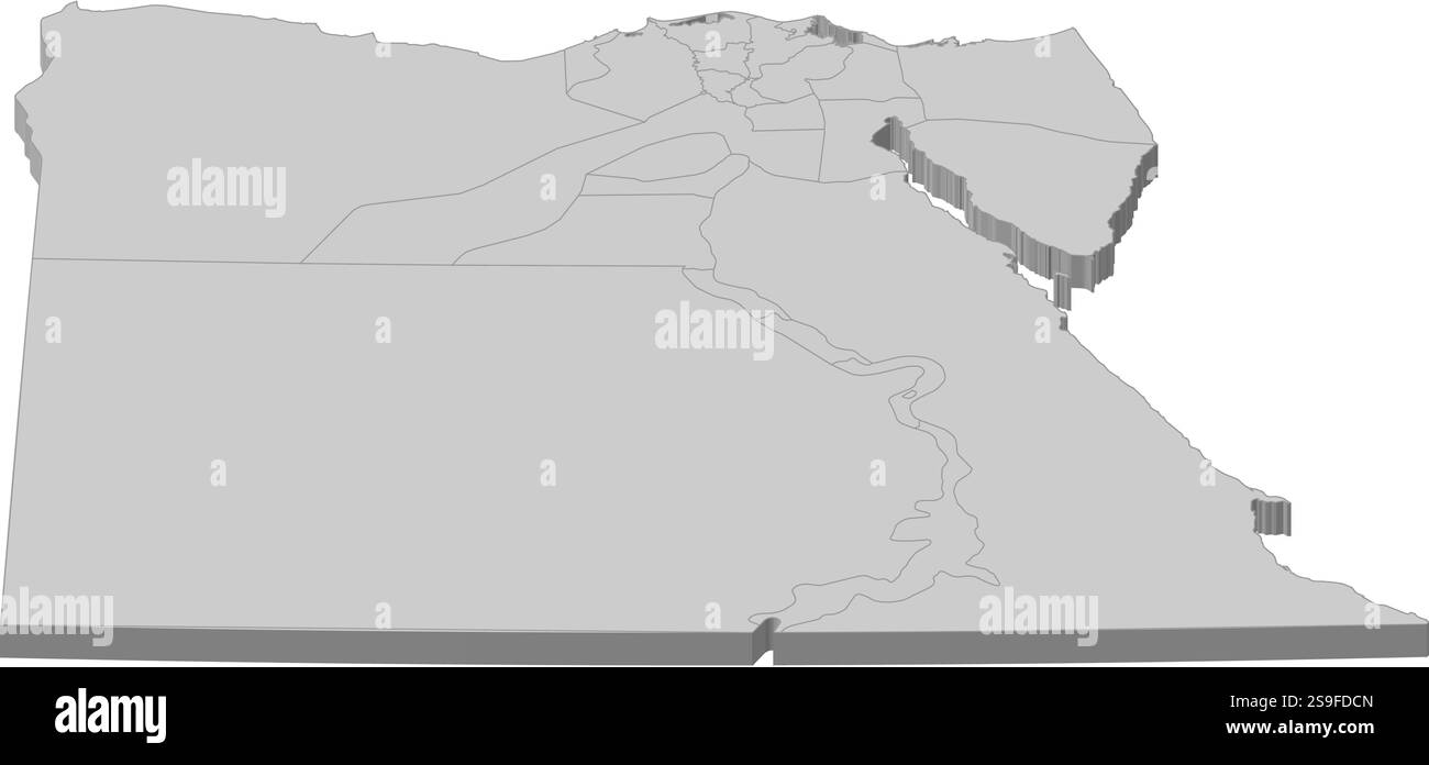 Map of Egypt as a gray piece Stock Vector Image & Art - Alamy