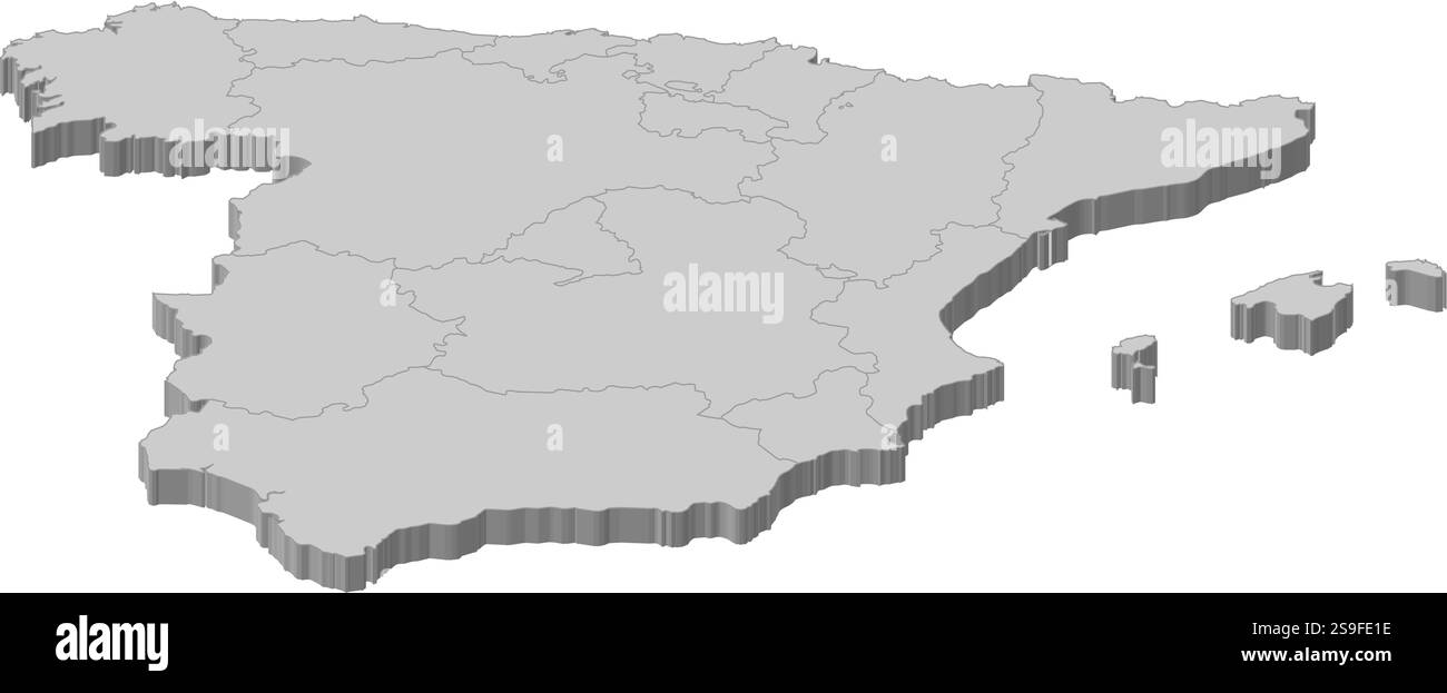 Map of Spain as a gray piece Stock Vector Image & Art - Alamy
