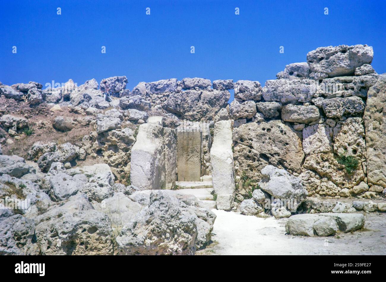 Prehistoric neolithic archaeological site, megalithic temple complex ...