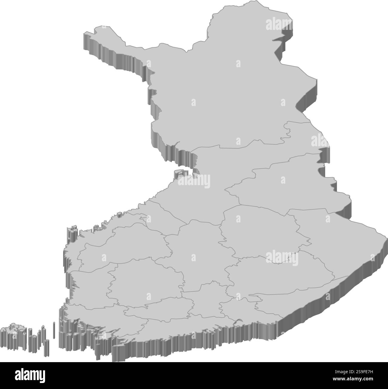 Map of Finland as a gray piece Stock Vector Image & Art - Alamy