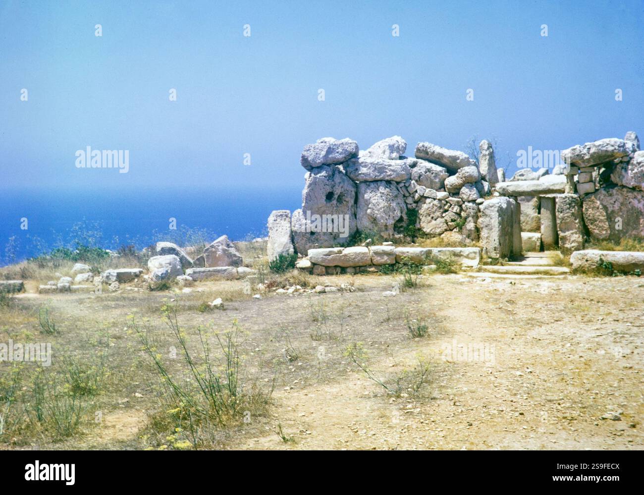 Prehistoric neolithic archaeological site, megalithic temple complex ...