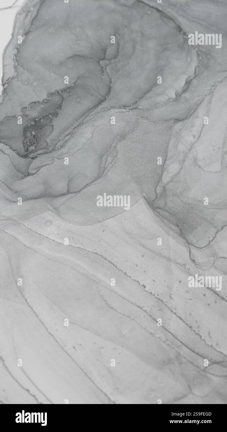 Flowing shades of gray in a beautiful alcohol ink abstract art piece ...