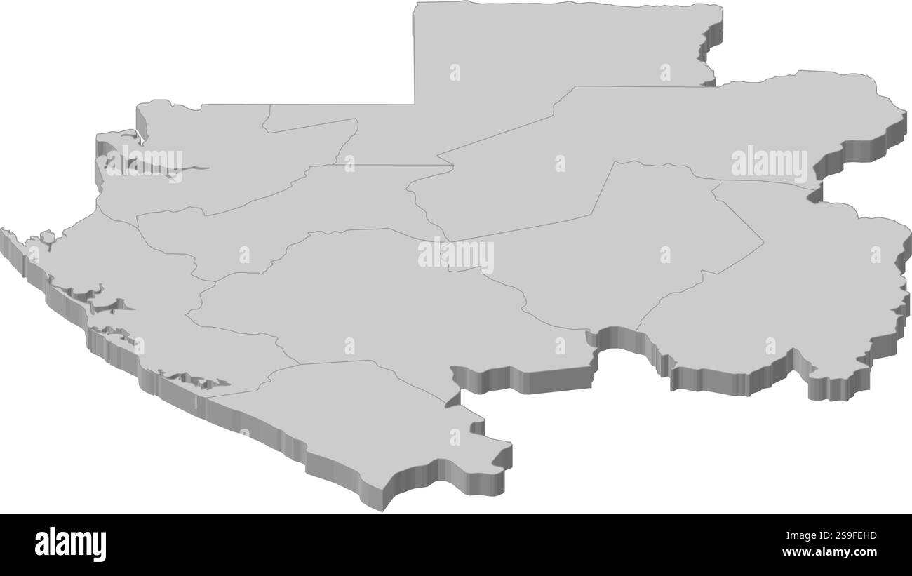 Map of Gabon as a gray piece Stock Vector Image & Art - Alamy
