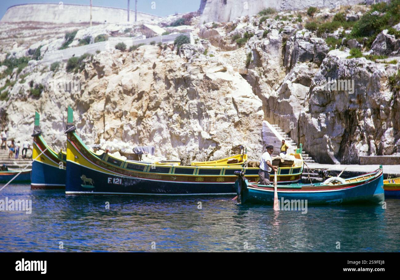 Traditional fishing boats, Malta, Europe 1971 Stock Photo - Alamy