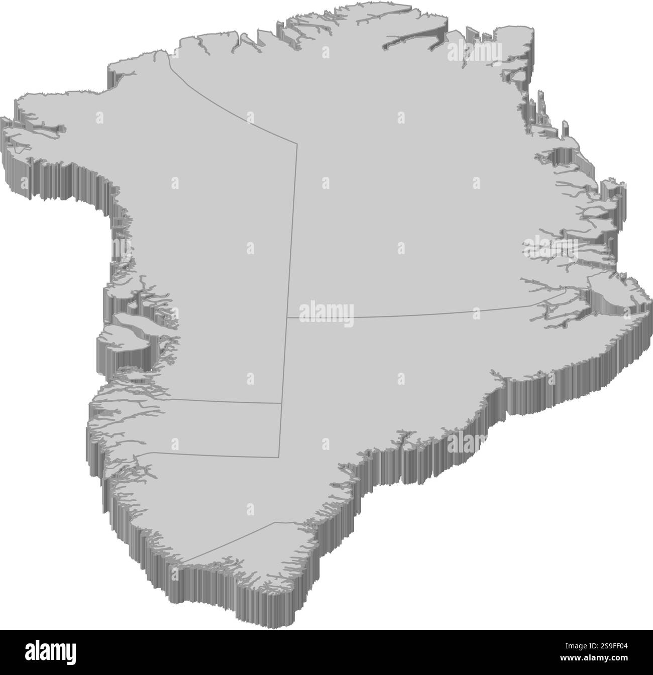 Map of Greenland as a gray piece Stock Vector Image & Art - Alamy