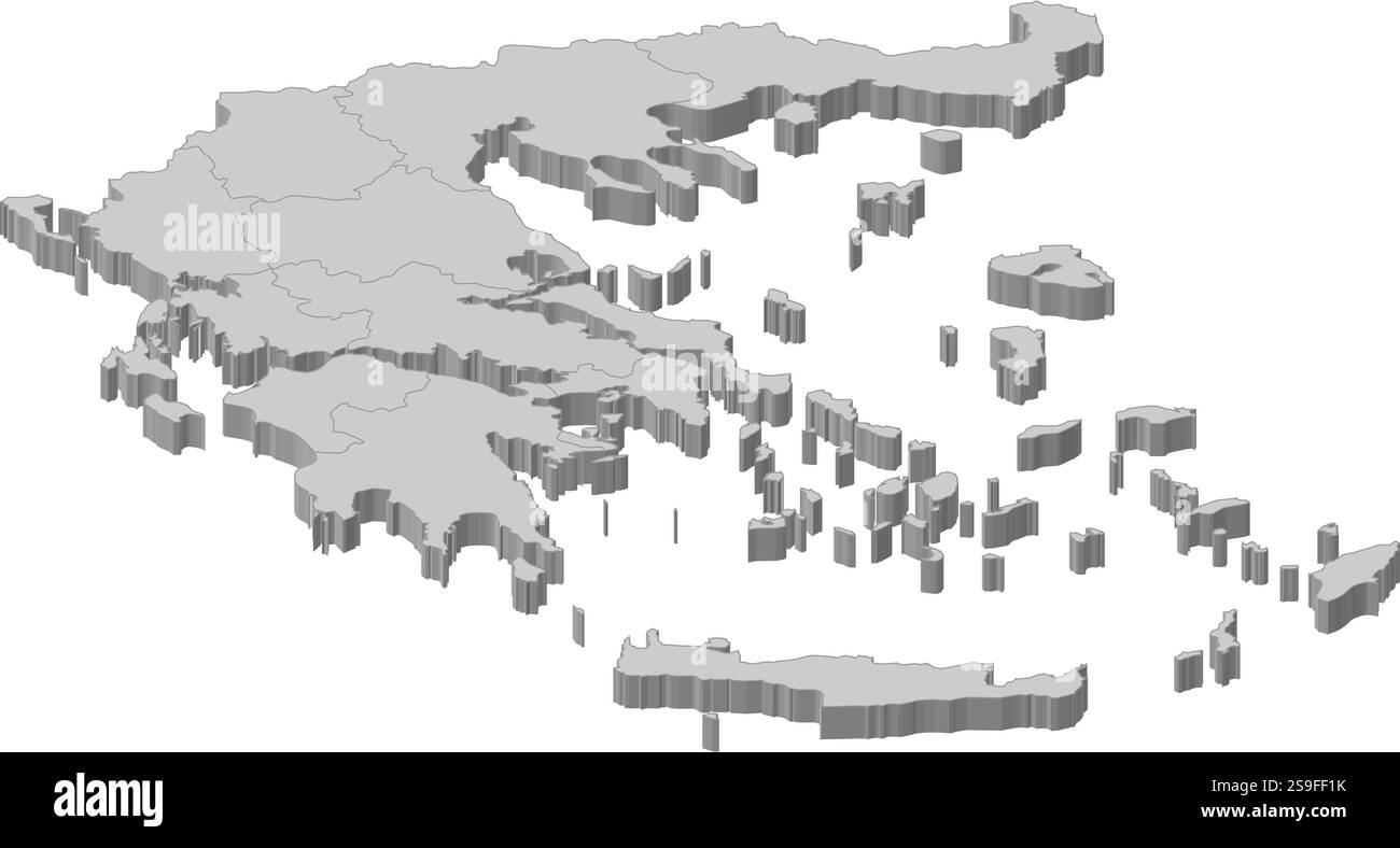 Map of Greece as a gray piece Stock Vector Image & Art - Alamy