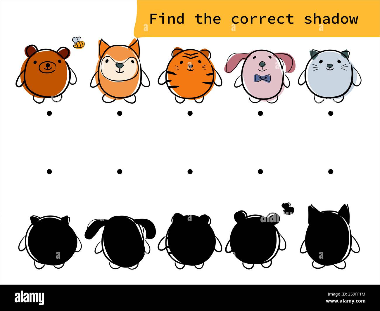 Find the correct shadow, education game for children. Shadow matching ...