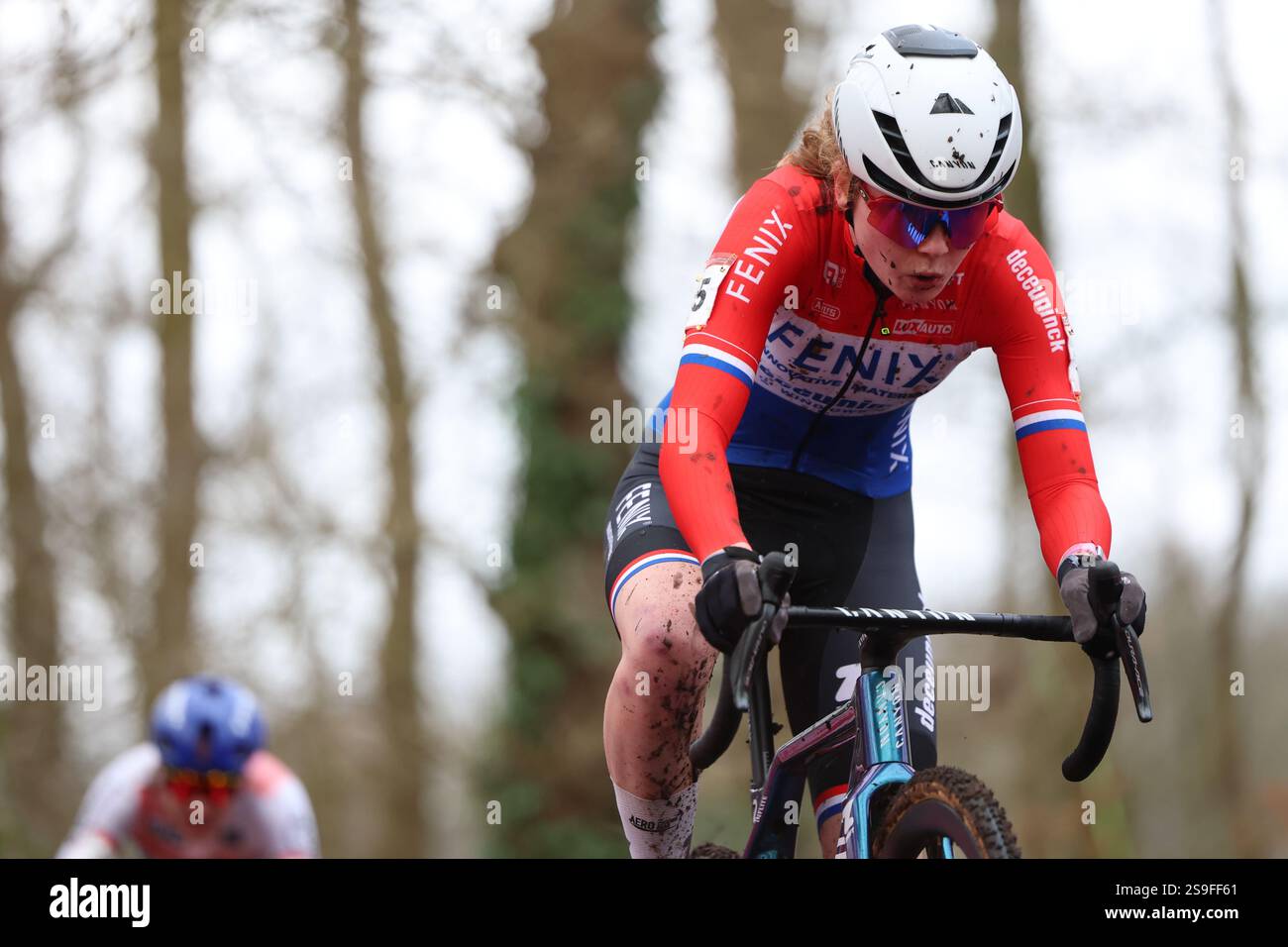 Dutch Puck Pieterse pictured in action during the women's elite race at ...