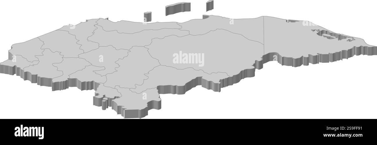Map of Honduras as a gray piece Stock Vector Image & Art - Alamy