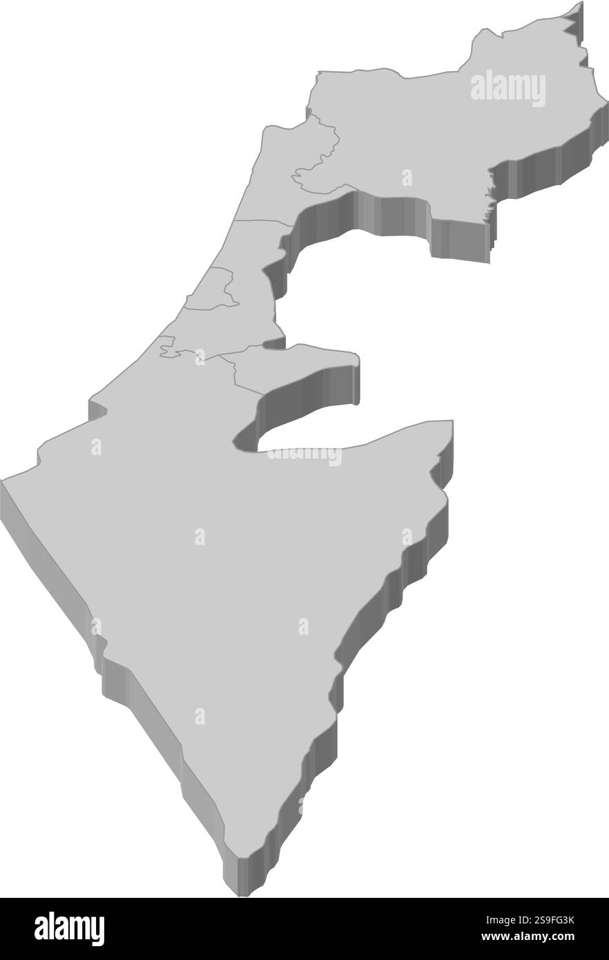 Map of Israel as a gray piece Stock Vector Image & Art - Alamy