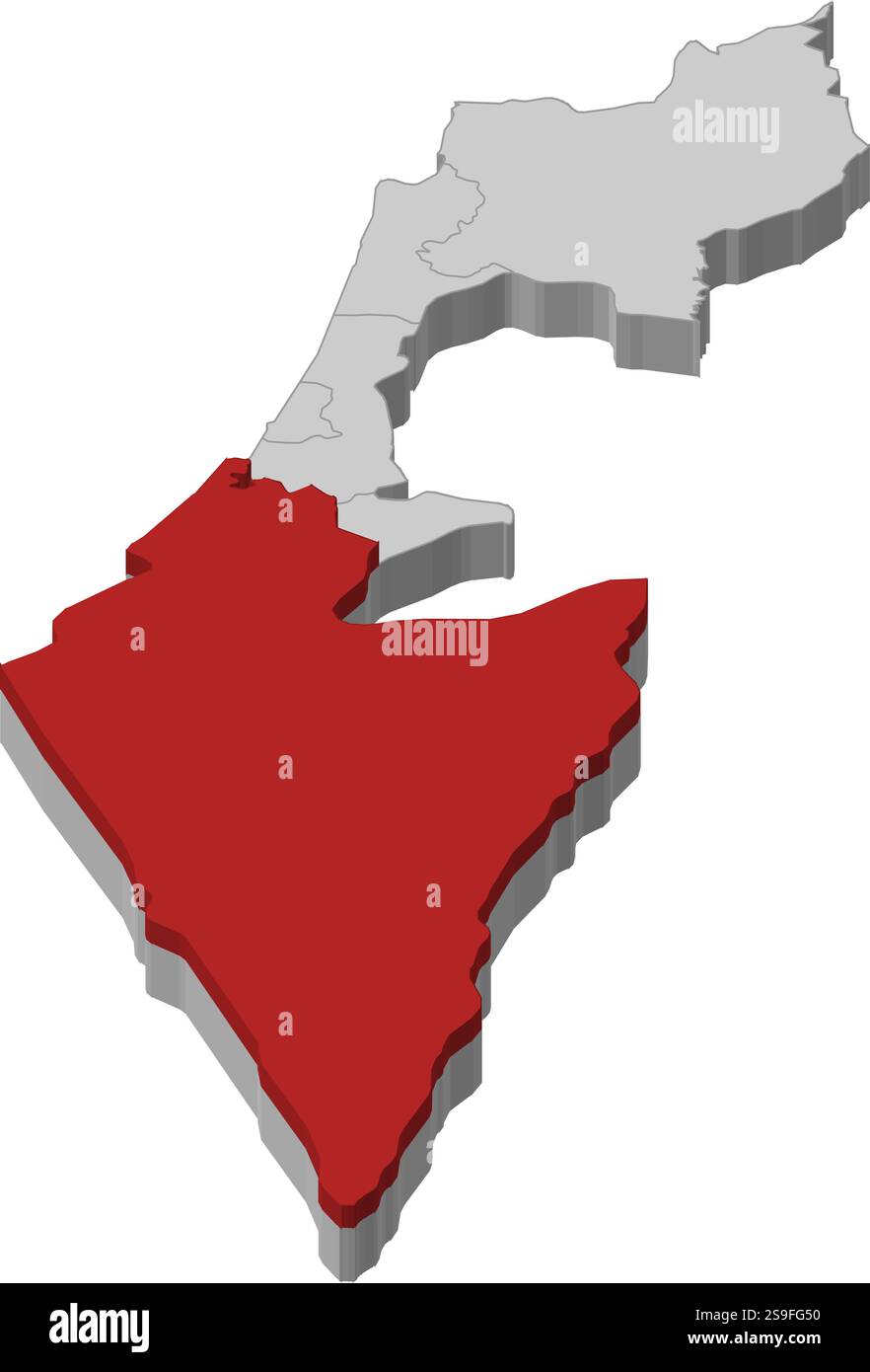 Map of Israel as a gray piece., Kujalleq is highlighted in red Stock ...