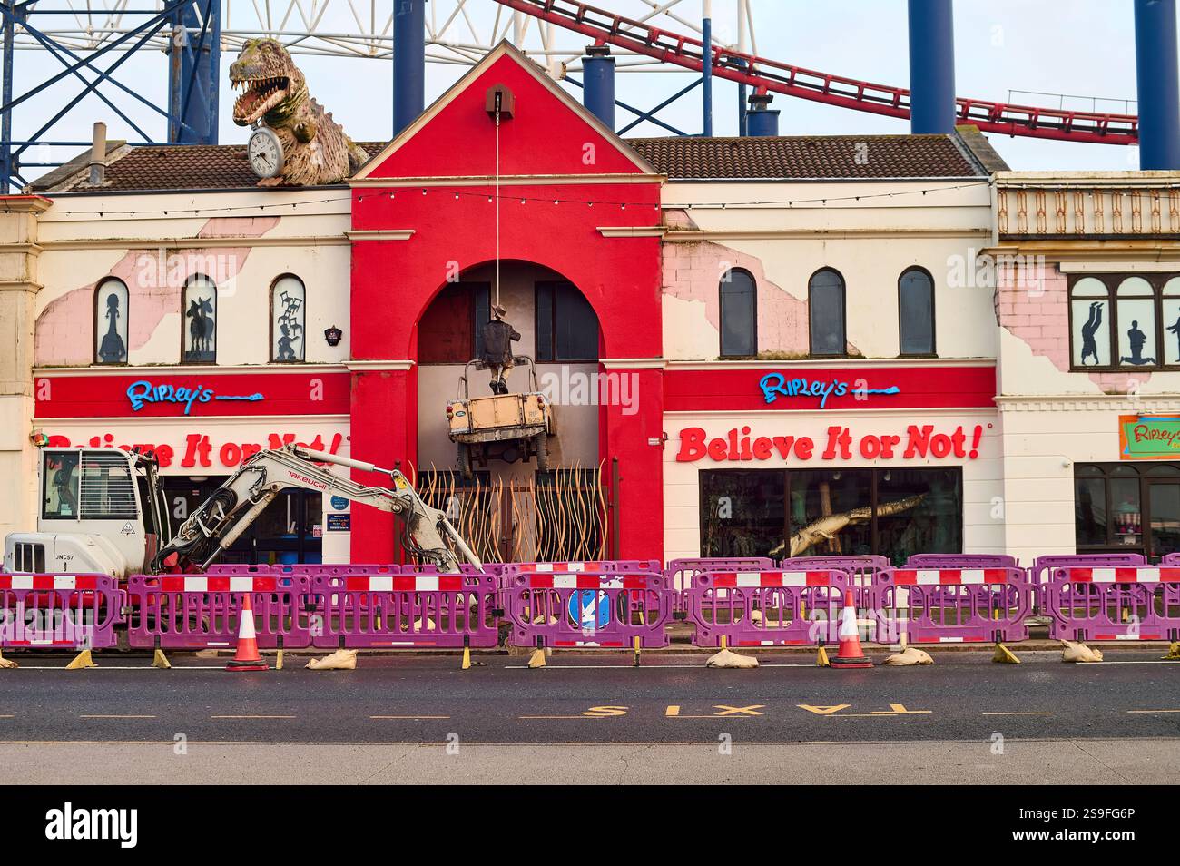 Road works outside Ripley's believe it or not exhibition on Blackpool ...