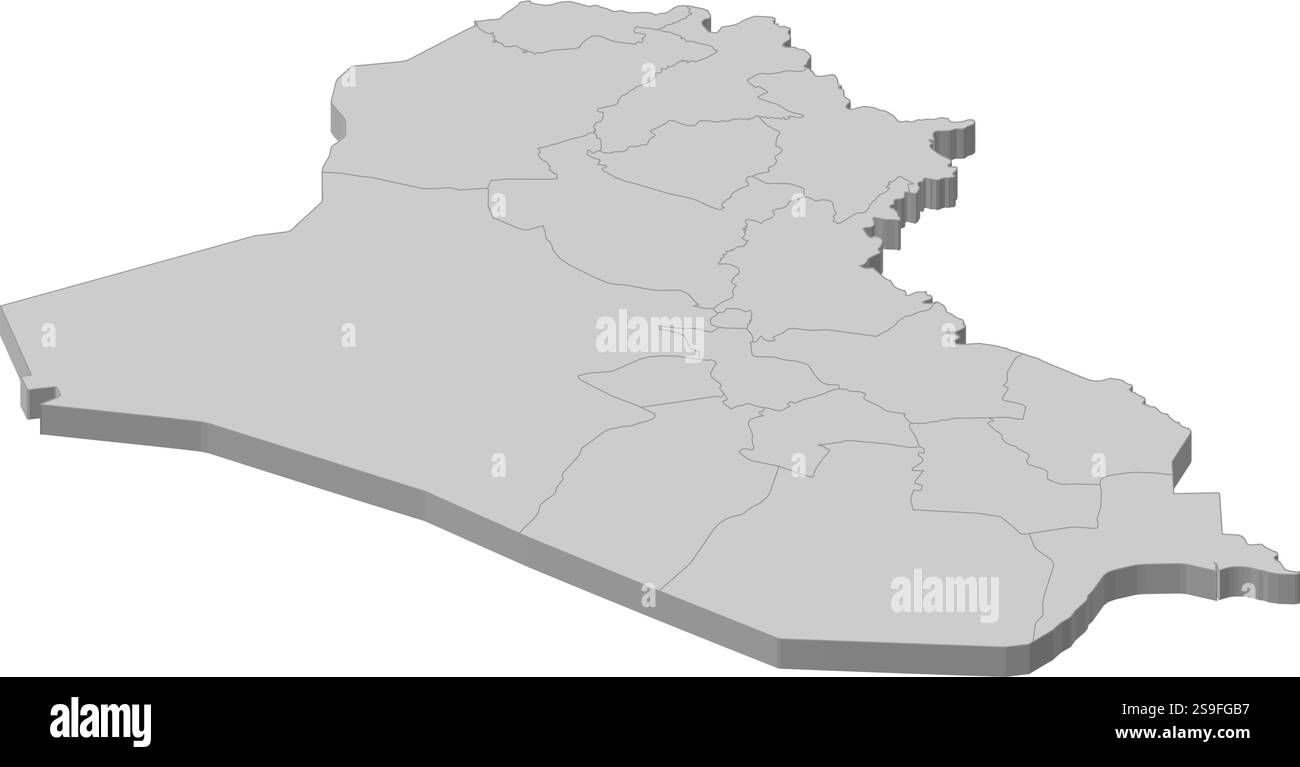 Map of Iraq as a gray piece Stock Vector Image & Art - Alamy