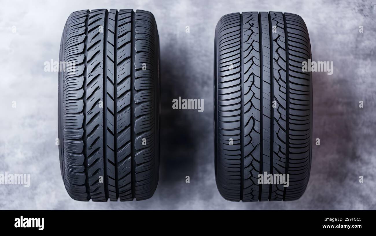 Detailed side-by-side comparison of synthetic and natural rubber tire ...