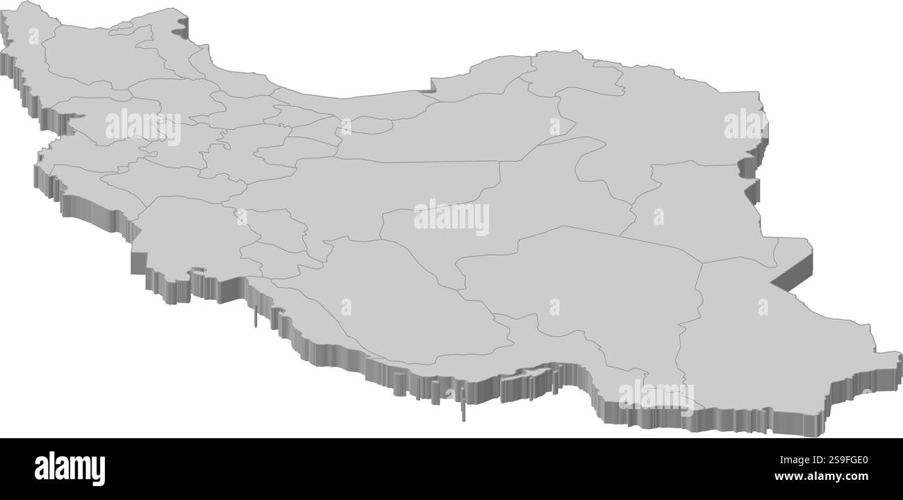 Map of Iran as a gray piece Stock Vector Image & Art - Alamy