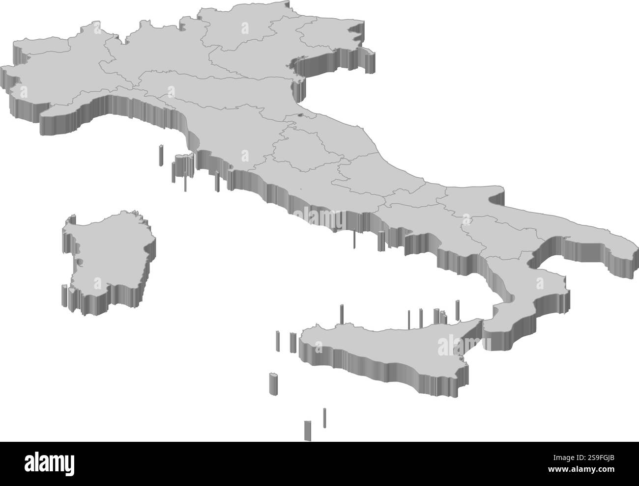 Map of Italy as a gray piece Stock Vector Image & Art - Alamy