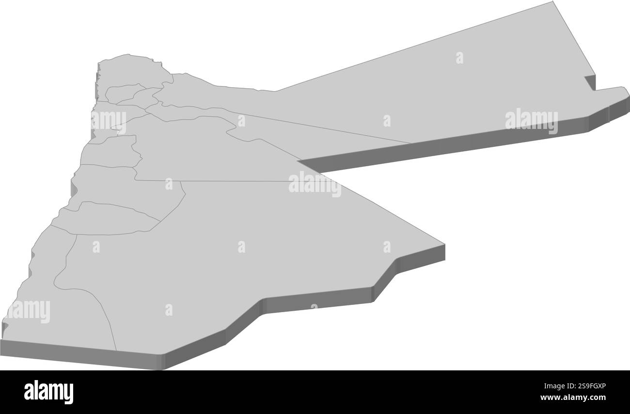Map of Jordan as a gray piece Stock Vector Image & Art - Alamy