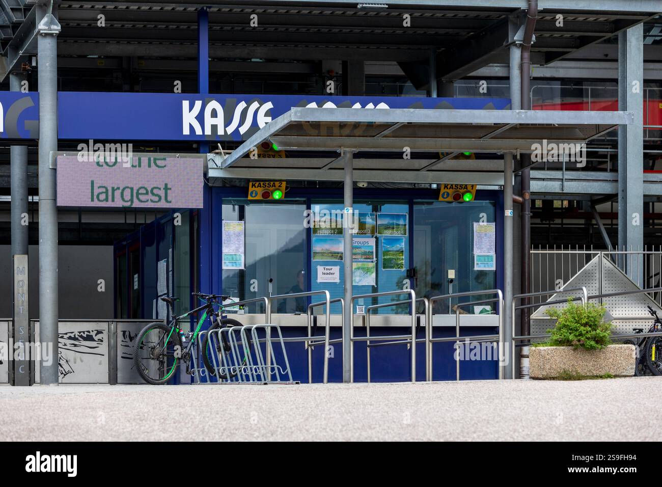 Ortisei, Italy- September 26, 2024: Mont Seuc cable car station station ...