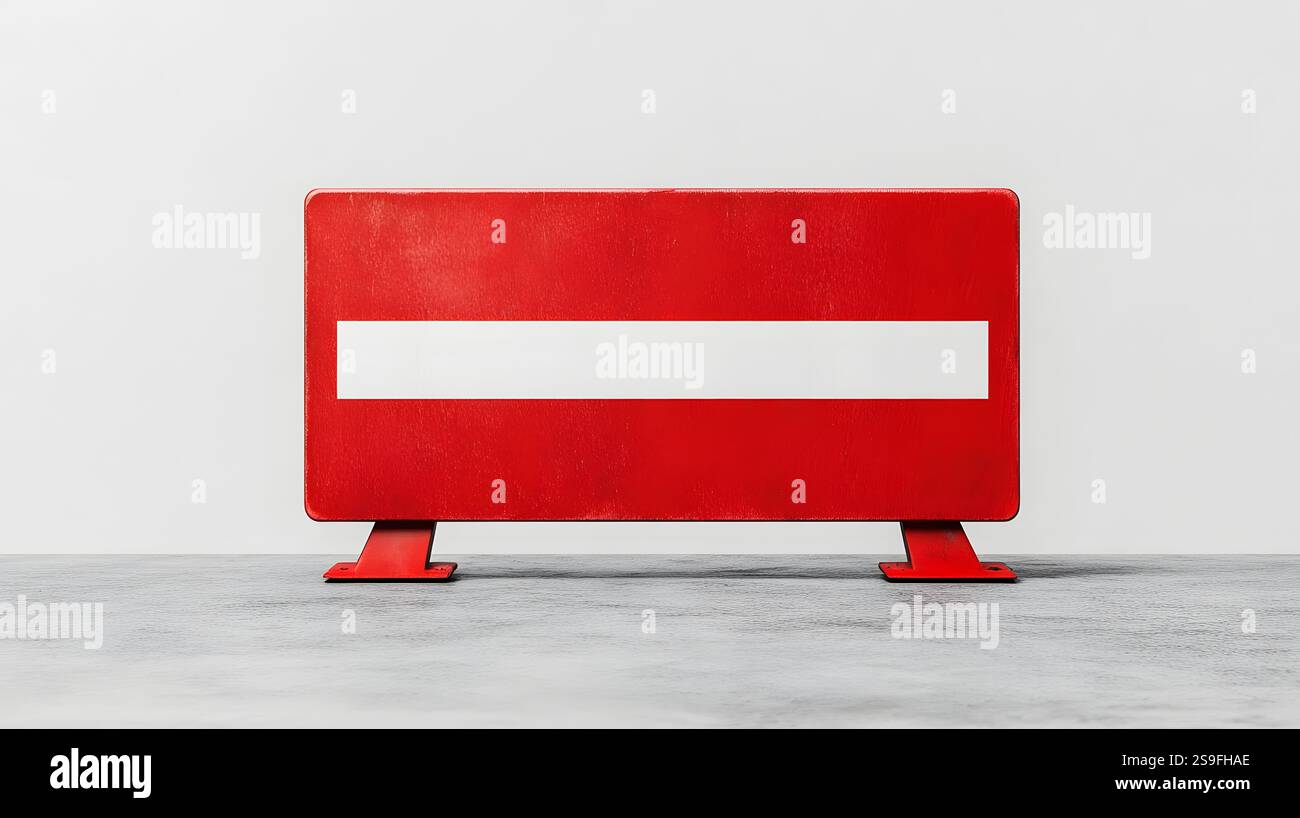 No Entry Barrier Gate Double Exposure Concept Isolated on White ...