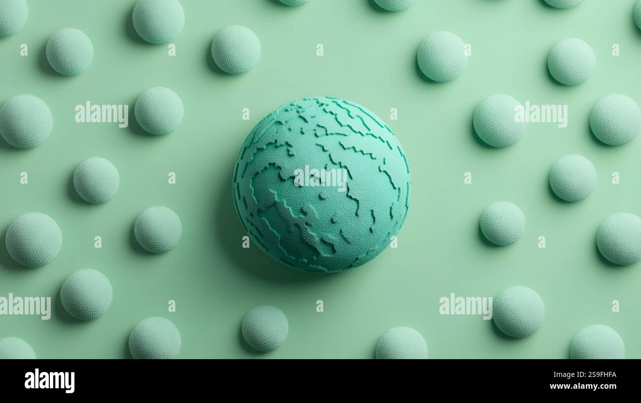 Clean and Orderly Grid Layout Featuring Minimalist Green Earth Symbols ...