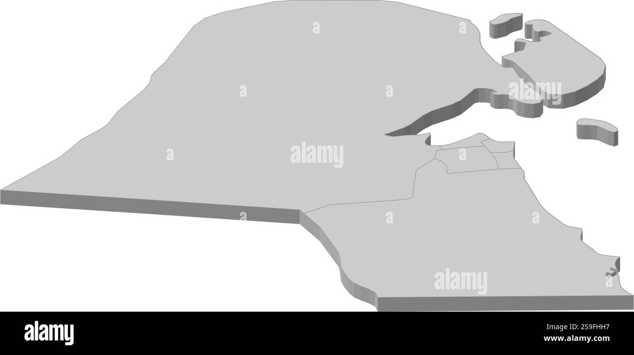 Map of Kuwait as a gray piece Stock Vector Image & Art - Alamy