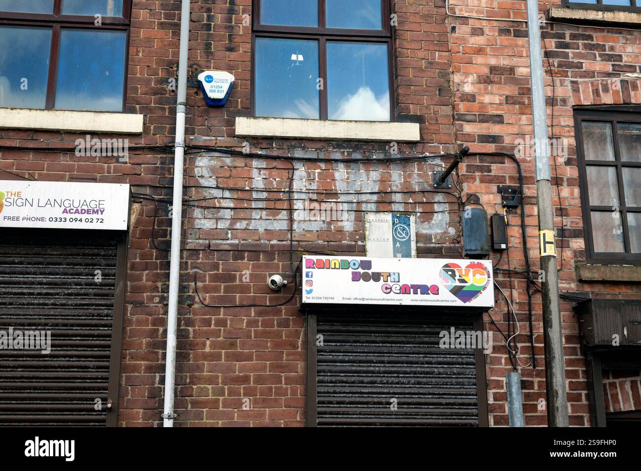 Ghost sign for S. Lewis. Heaton Street, Blackburn Stock Photo - Alamy