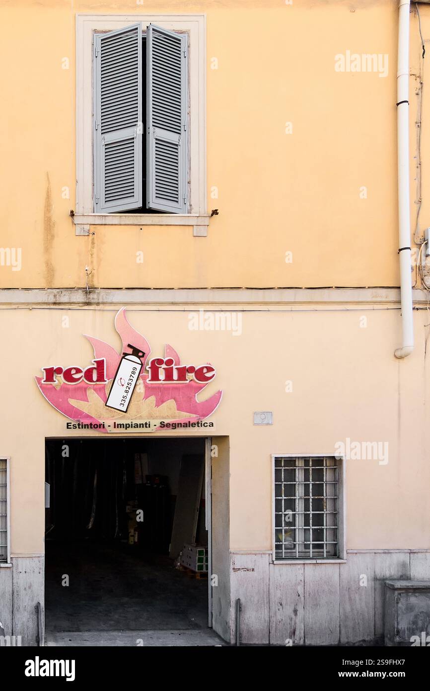 Civitavecchia, Italy - January 26, 2025: Fire safety equipment store in ...