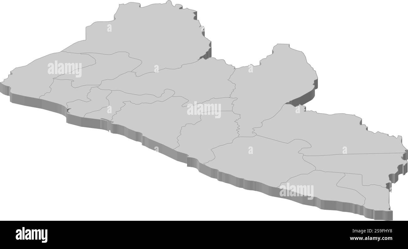 Liberia map color line Cut Out Stock Images & Pictures - Alamy