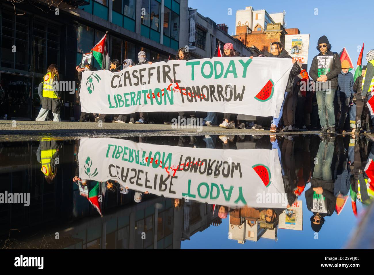 Manchester, UK. 25 JAN, 2025. "Ceasefire today, Liberation Tomorrow ...