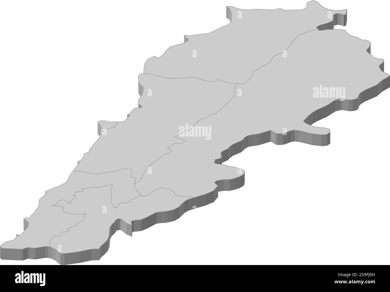 Map of Lebanon as a gray piece Stock Vector Image & Art - Alamy