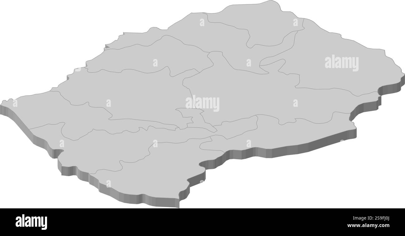 Map of Lesotho as a gray piece Stock Vector Image & Art - Alamy