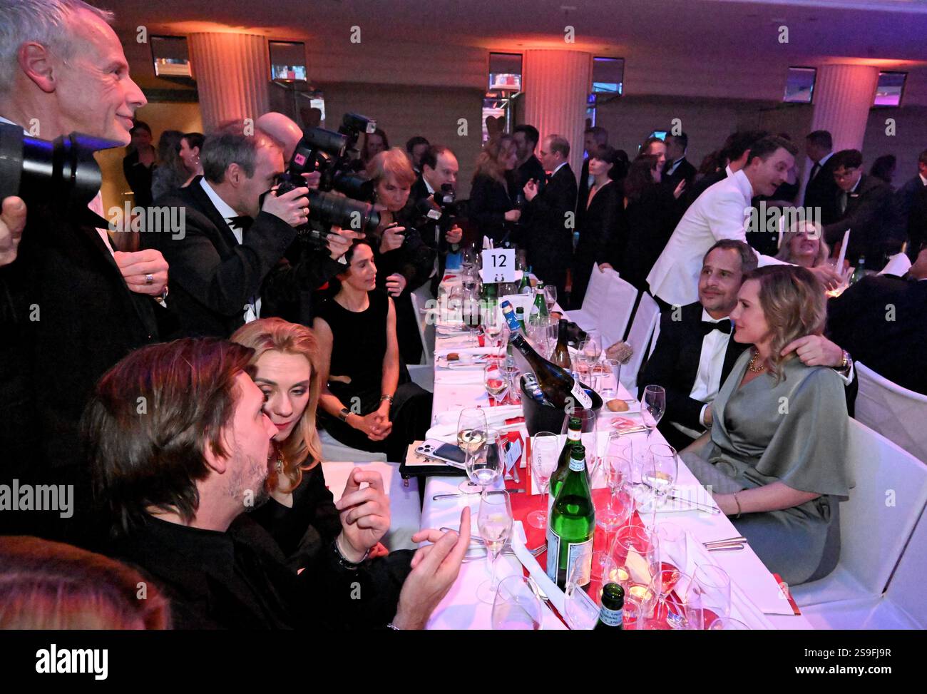 25 January 2025, Bavaria, Munich: Moritz Bleibtreu and his wife Saskia ...