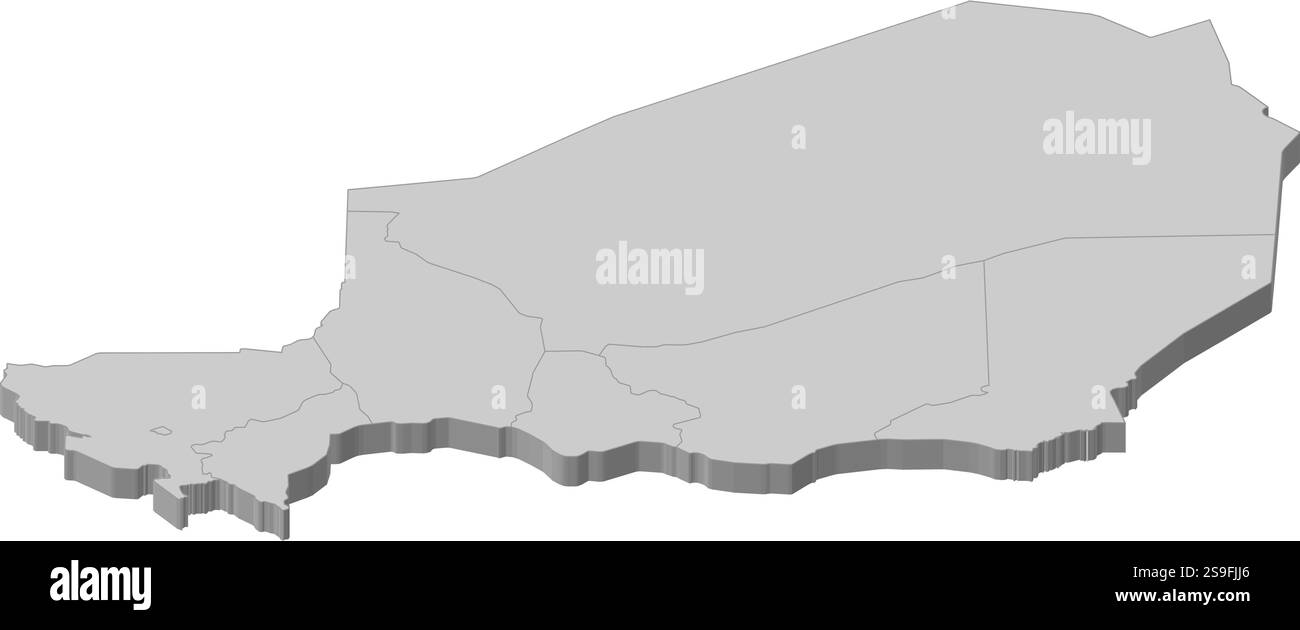 Map of Niger as a gray piece Stock Vector Image & Art - Alamy