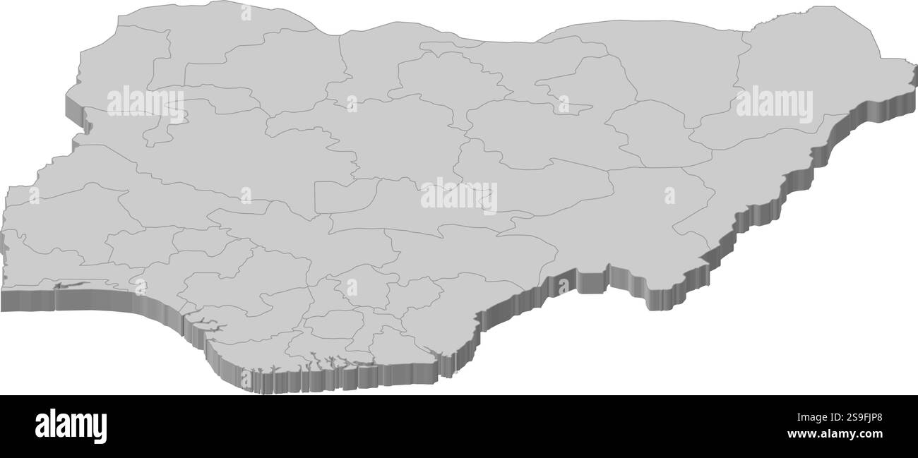 Map of Nigeria as a gray piece Stock Vector Image & Art - Alamy