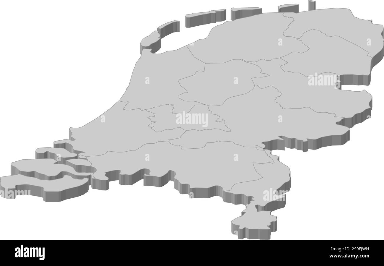 Map of Netherlands as a gray piece Stock Vector Image & Art - Alamy