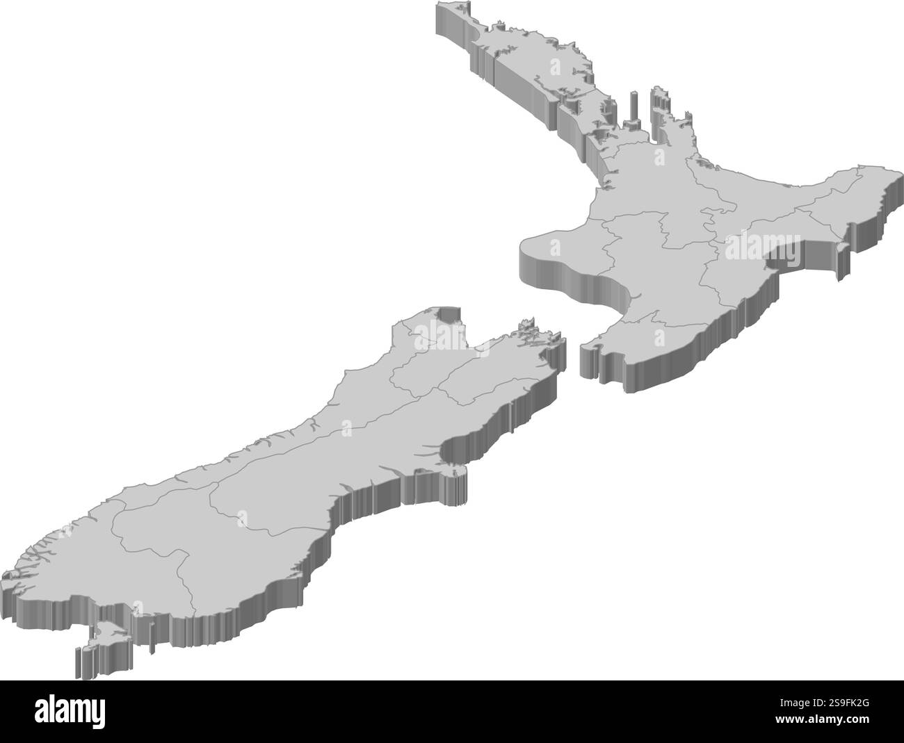 Map of New Zealand as a gray piece Stock Vector Image & Art - Alamy