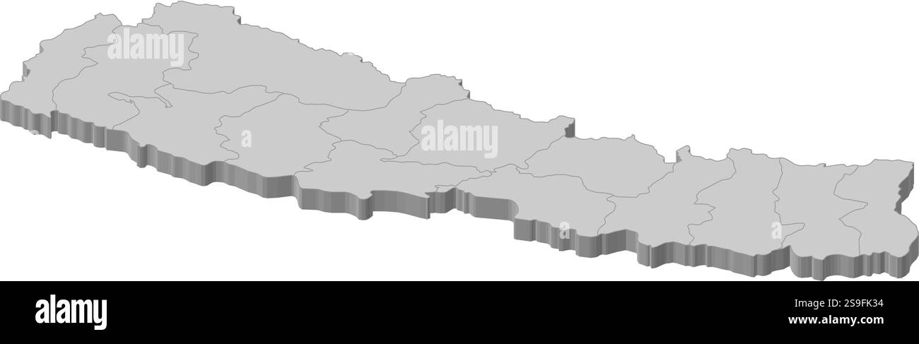 Map of Nepal as a gray piece Stock Vector Image & Art - Alamy