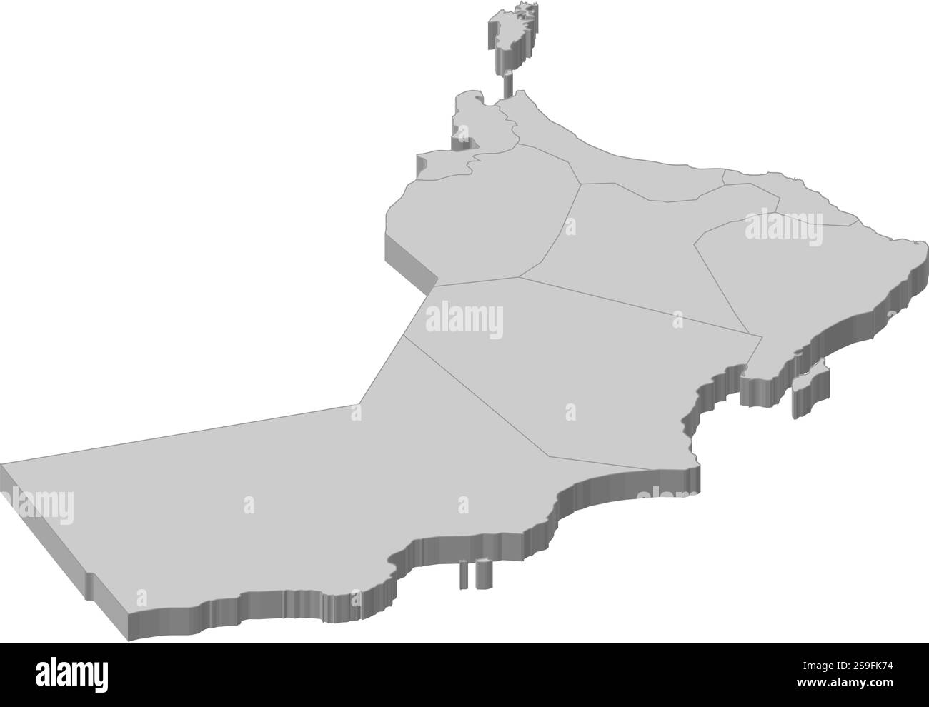Map of Oman as a gray piece Stock Vector Image & Art - Alamy