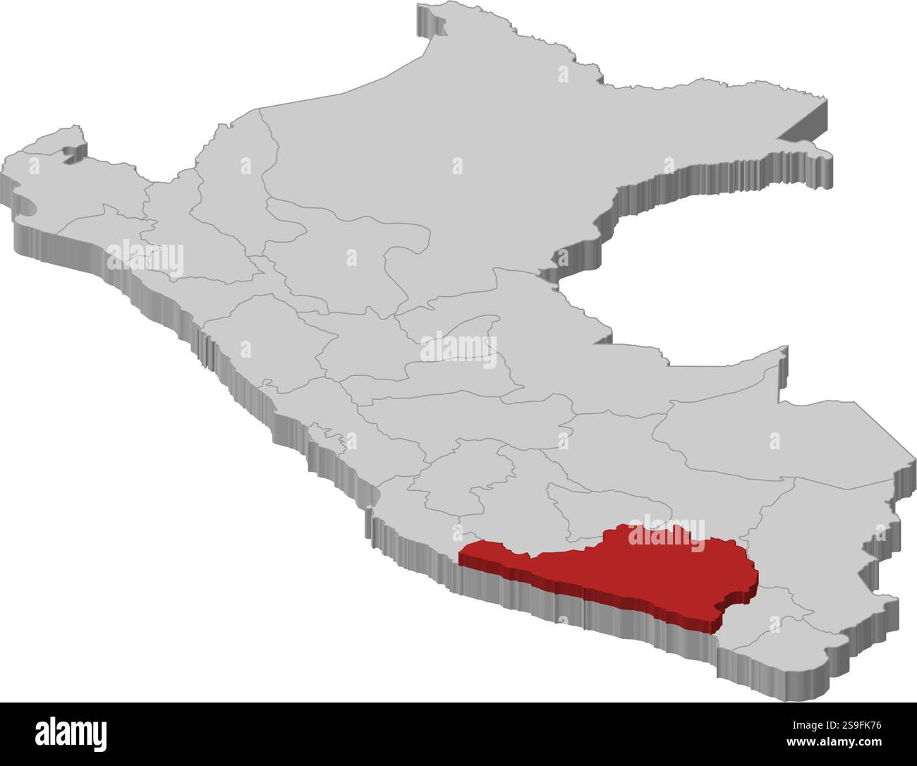 Map of Peru as a gray piece, Arequipa is highlighted in red Stock ...