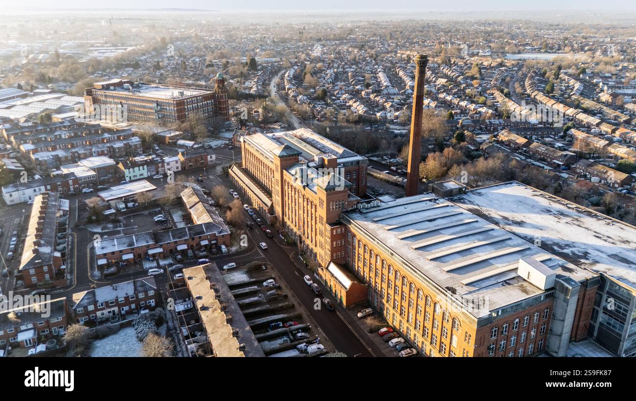 Aerial, Houldsworth Mill in Reddish with Broadstone mill beyond Stock Photo - Alamy